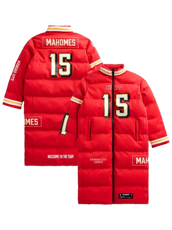 Patrick Mahomes KC Chiefs Puffer Coat - Plush Buy Us